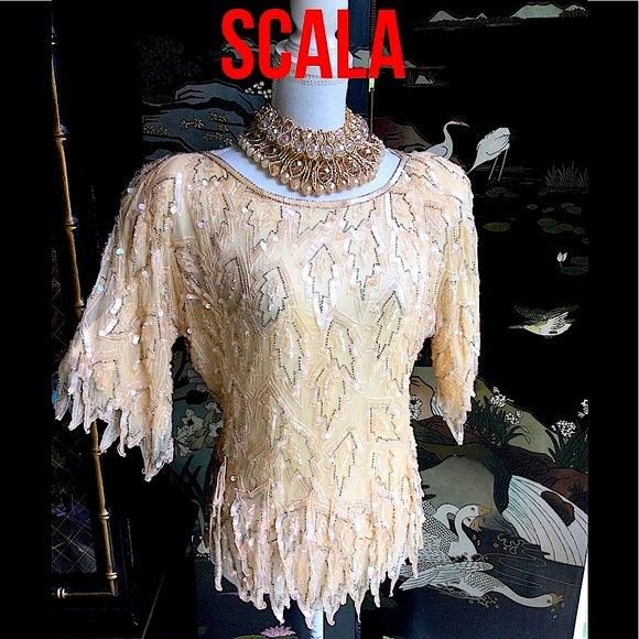 Scala | Tops | Vintage Scala Sequin Top Mc | Poshmark